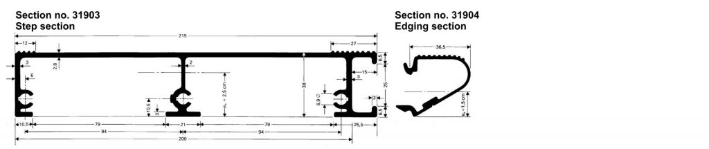 Grating section details - Aluminium Flooring